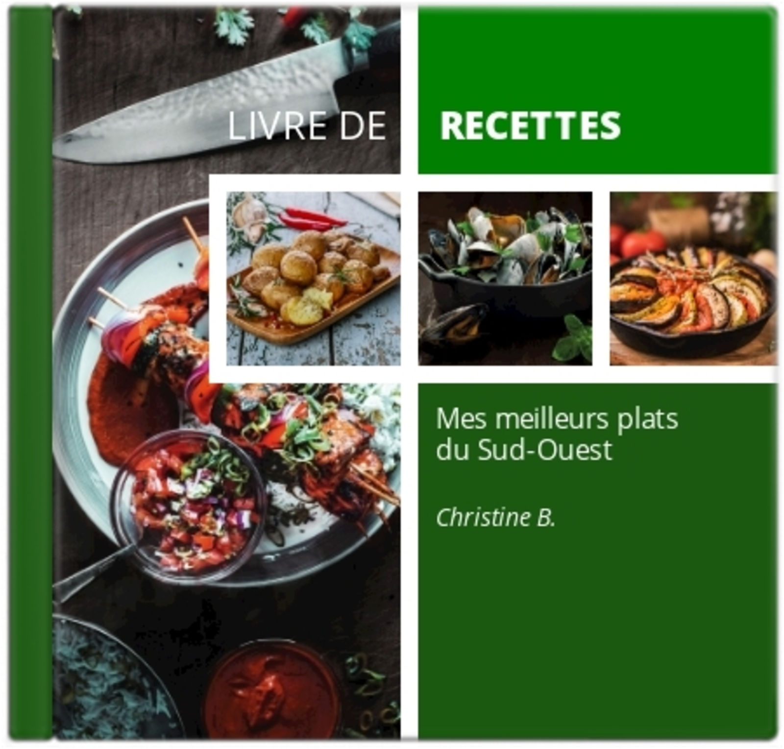 Livre de recettes de cuisine à personnaliser